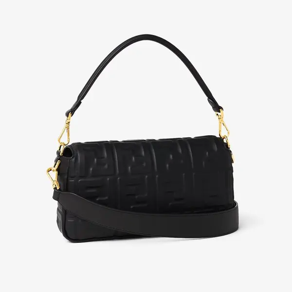 Fendi Baguette Bag In Nappa Leather With Embossed Ff Motif