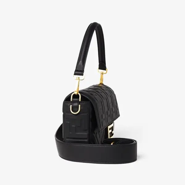 Fendi Baguette Bag In Nappa Leather With Embossed Ff Motif