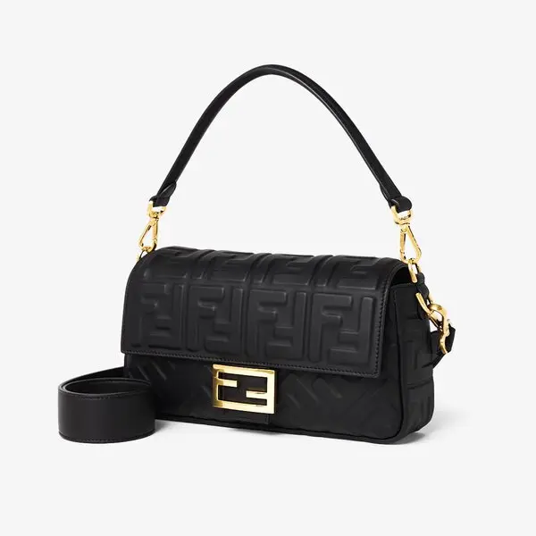 Fendi Baguette Bag In Nappa Leather With Embossed Ff Motif