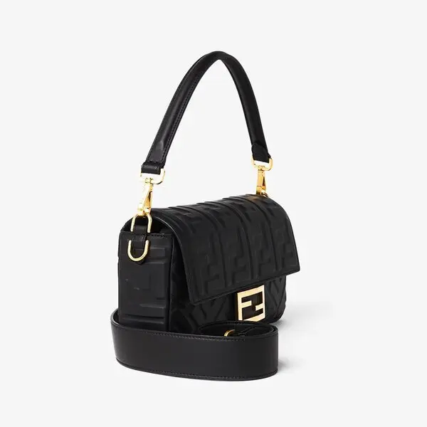 Fendi Baguette Bag In Nappa Leather With Embossed Ff Motif