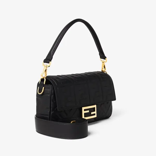 Fendi Baguette Bag In Nappa Leather With Embossed Ff Motif