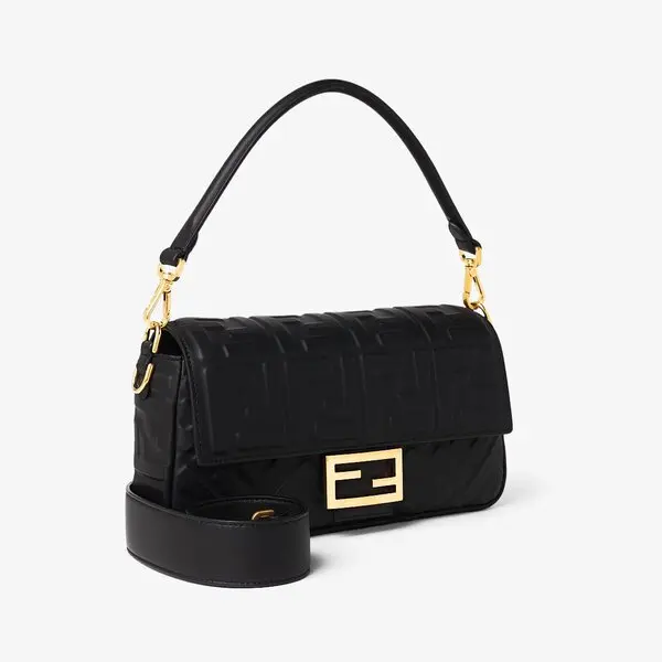 Fendi Baguette Bag In Nappa Leather With Embossed Ff Motif