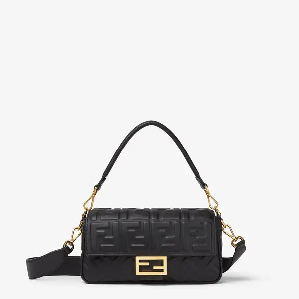 Fendi Baguette Bag In Nappa Leather With Embossed Ff Motif