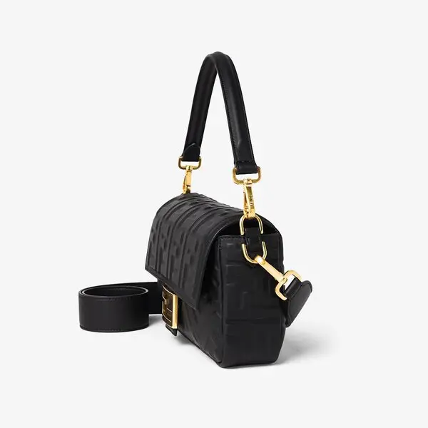 Fendi Baguette Bag In Nappa Leather With Embossed Ff Motif