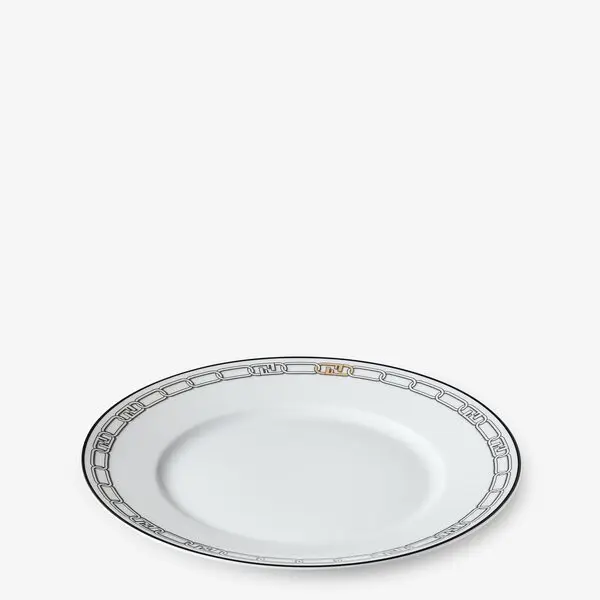 Fendi Set Of Two O'lock Chain Motif Dinner Plates