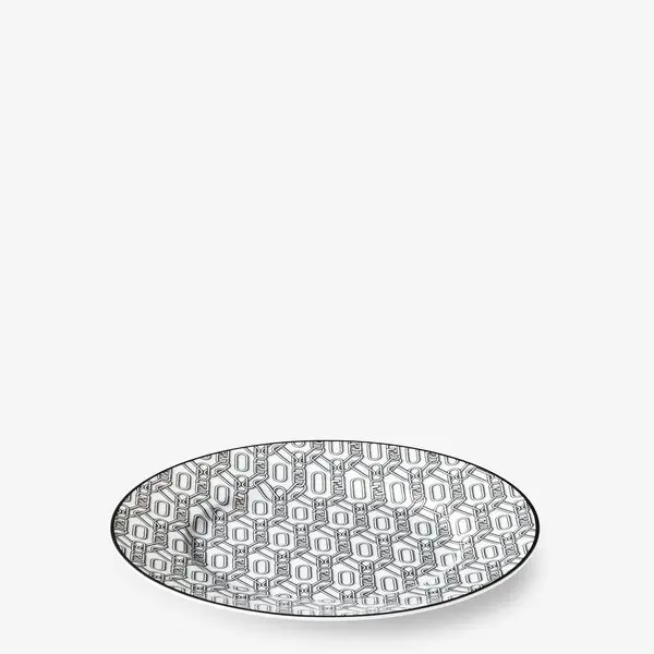 Fendi Set Of Two O'lock Chain Porcelain Plates