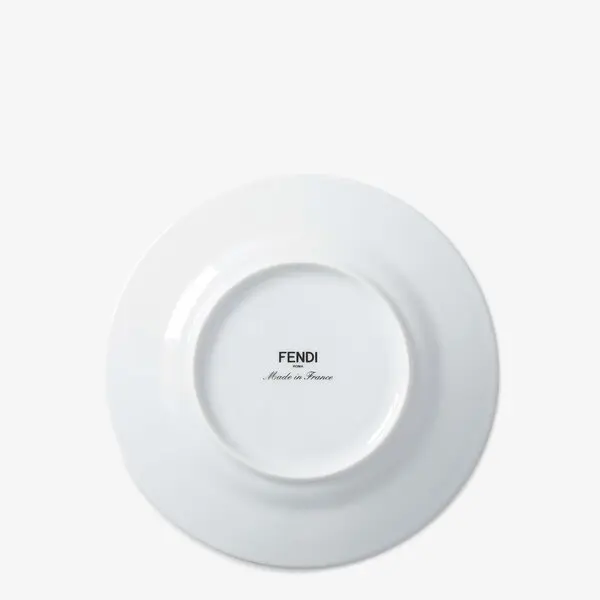 Fendi Set Of Two O'lock Chain Porcelain Plates
