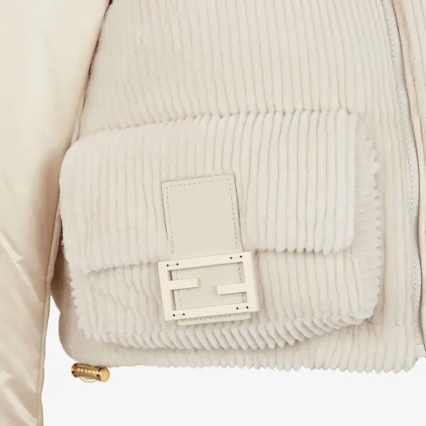 Fendi Cropped Padded Jacket With Removable Hood And Baguette Pockets