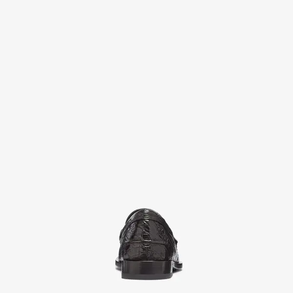 Fendi O'lock Loafers In Caiman Leather