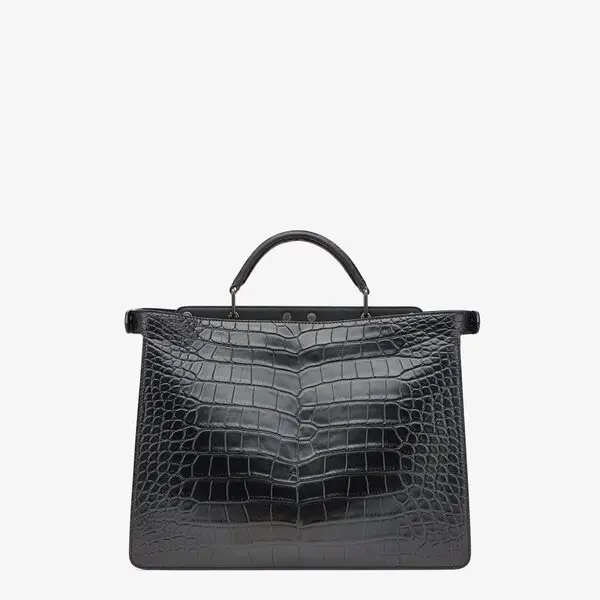 Fendi Peekaboo Iseeu Medium Alligator Bag - Black