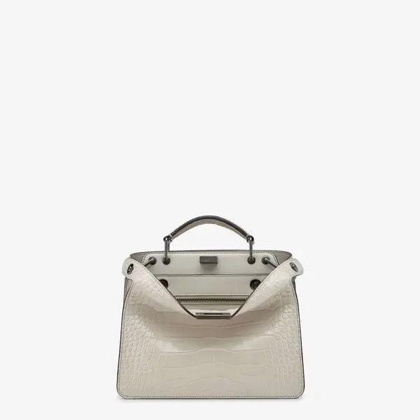 Fendi Peekaboo Iseeu Small Alligator Leather Bag - Grey