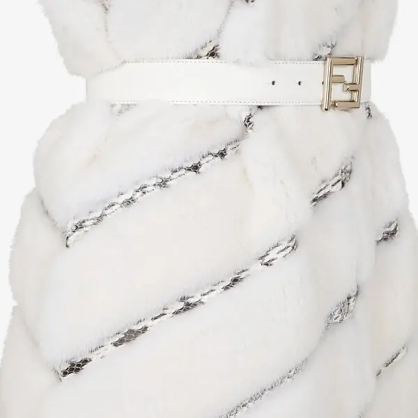 Fendi Mink Gilet With Pequin Motif And Elaphe Inserts