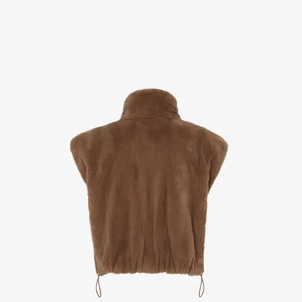 Fendi Cropped Mink Gilet With O'lock Zip