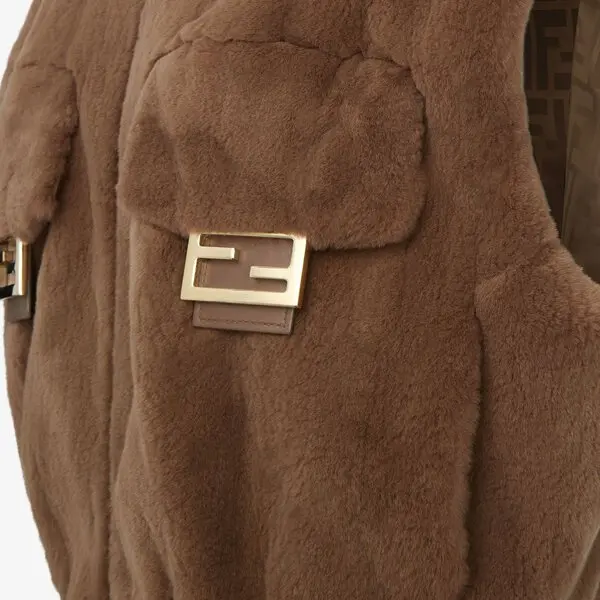 Fendi Cropped Mink Gilet With O'lock Zip