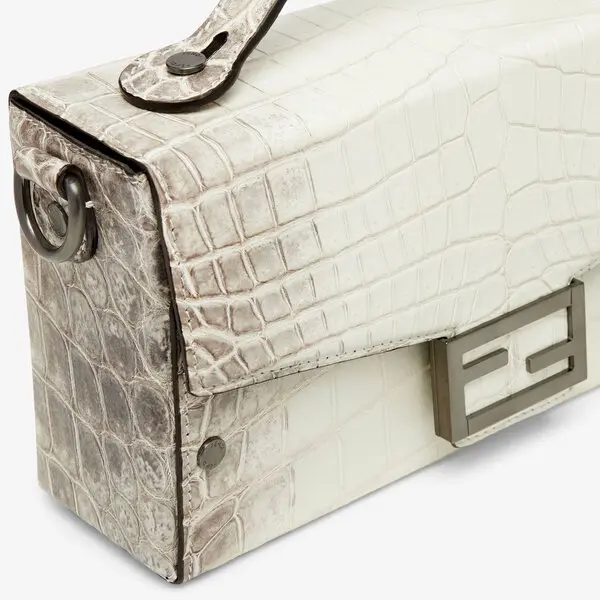 Fendi Soft Trunk Baguette Crocodile Bag