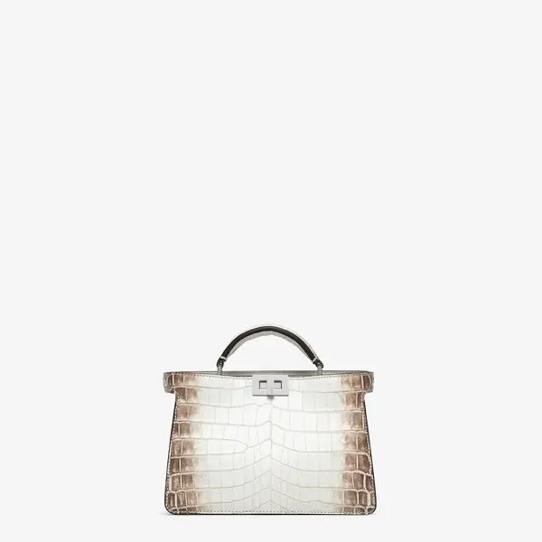 Fendi Peekaboo Iseeu Xcross Crocodile Bag - White