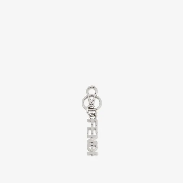 Fendi Palladium-finish Metal Key Ring - Silver