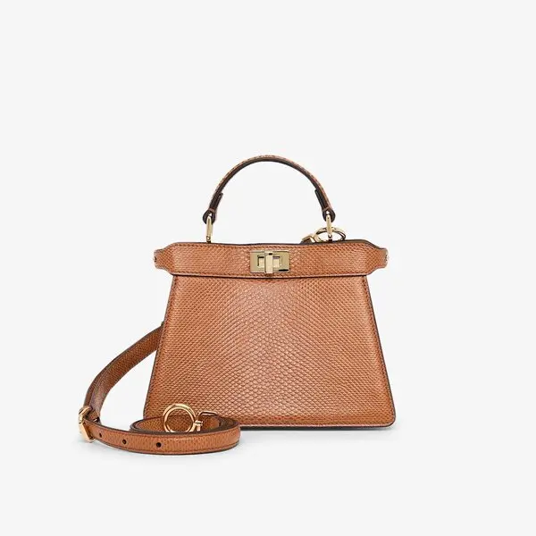 Fendi Peekaboo Iseeu Petite Karung Leather Bag - Brown