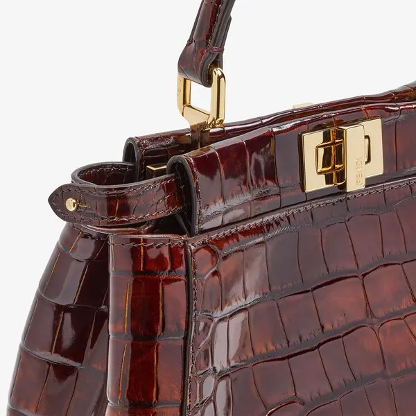Fendi Peekaboo Mini Alligator Bag - Brown