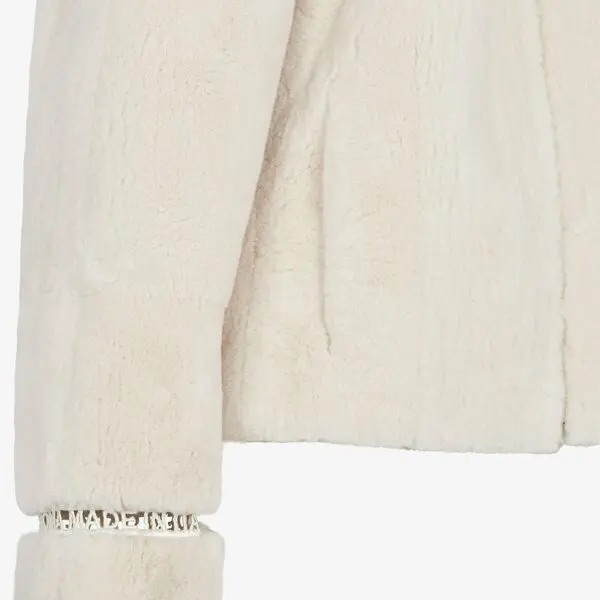 Fendi Cropped Shearling Jacket With Embroidered Cuffs
