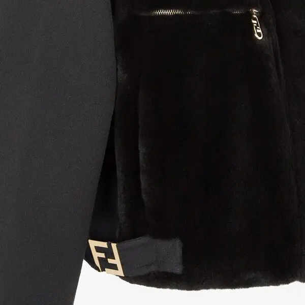 Fendi Cropped Jacket With Sheared Mink Front
