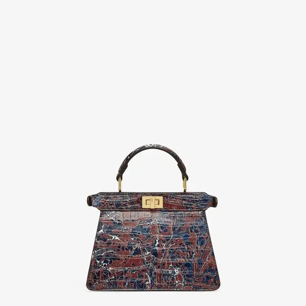 Fendi Peekaboo Iseeu Petite Crocodile Bag With Florentine Paper Motif