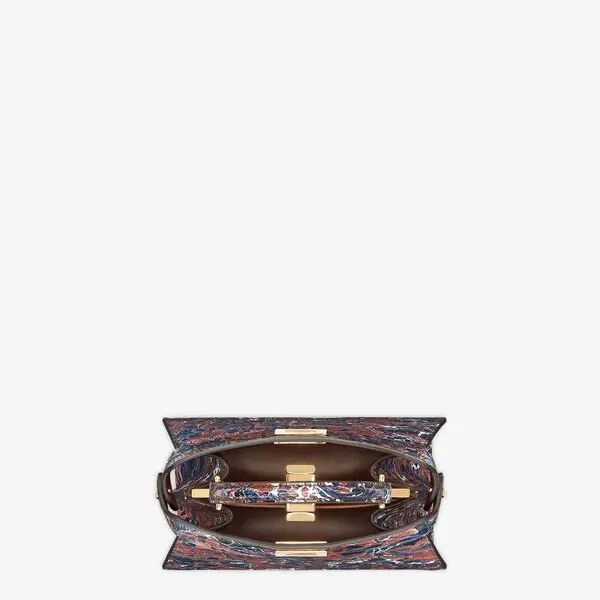 Fendi Peekaboo Iseeu Petite Crocodile Bag With Florentine Paper Motif