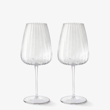 Fendi Roma Set Of Red Wine Glasses - Transparent