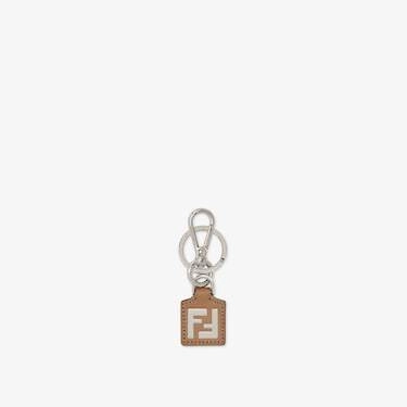 Fendi Ff Squared Key Ring - Beige