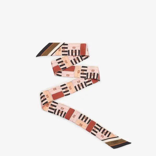 Fendi Silk Wrappy With Baguette Motif - Multicolour
