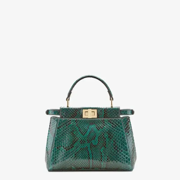 Fendi Peekaboo Mini Python Top Handle Bag