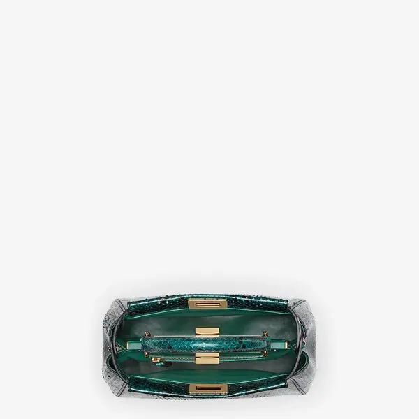 Fendi Peekaboo Mini Python Top Handle Bag