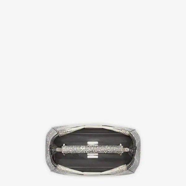 Fendi Peekaboo Mini Lizard Leather Bag - Grey
