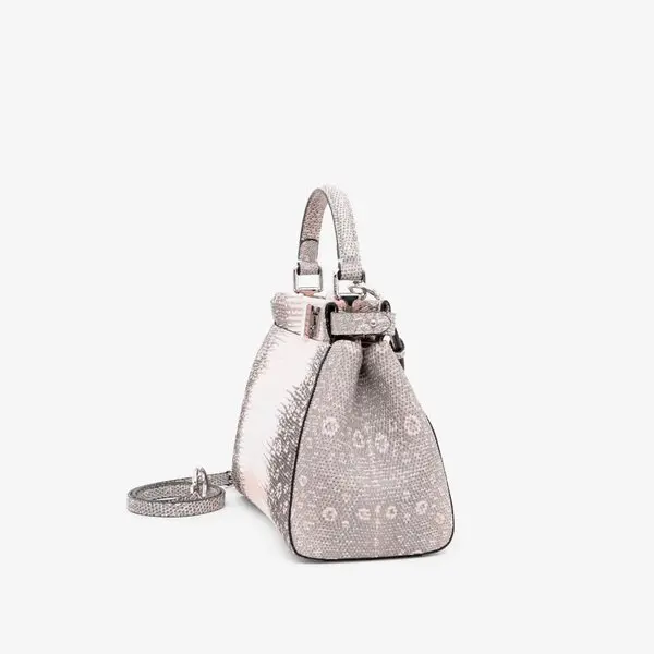 Fendi Peekaboo Mini Gradient Lizard Top Handle Bag - Pink