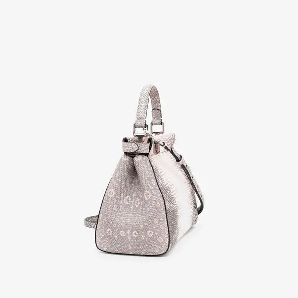 Fendi Peekaboo Mini Gradient Lizard Top Handle Bag - Pink