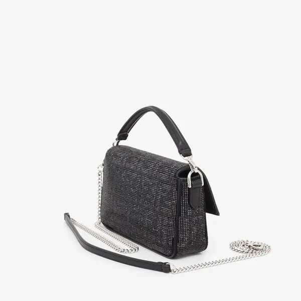 Fendi Baguette Mini Suede Crystal Embellished Bag