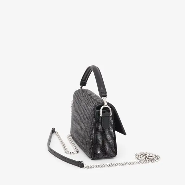 Fendi Baguette Mini Suede Crystal Embellished Bag