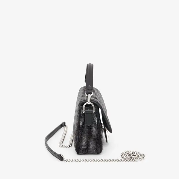 Fendi Baguette Mini Suede Crystal Embellished Bag