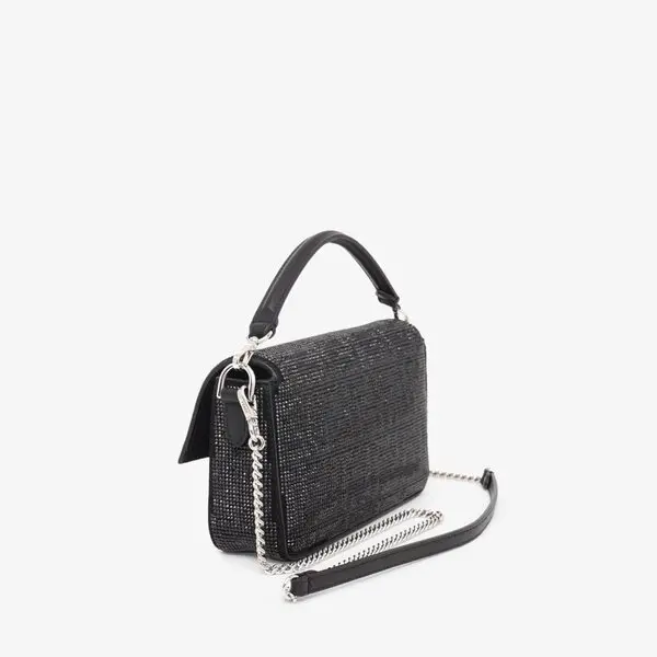 Fendi Baguette Mini Suede Crystal Embellished Bag