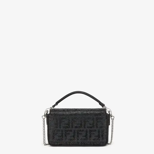Fendi Baguette Mini Suede Crystal Embellished Bag