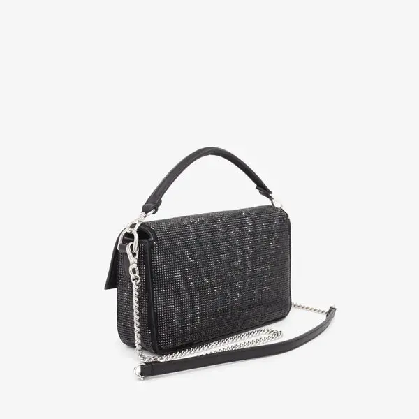 Fendi Baguette Mini Suede Crystal Embellished Bag