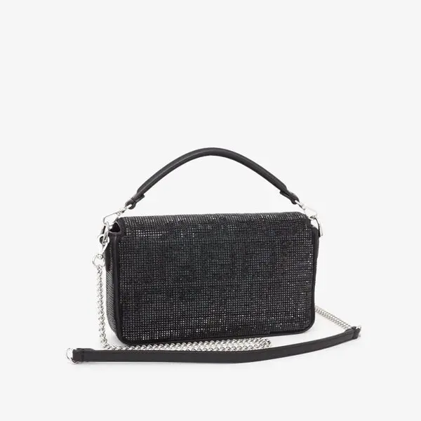 Fendi Baguette Mini Suede Crystal Embellished Bag