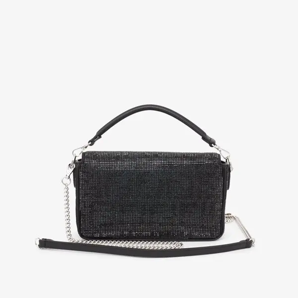Fendi Baguette Mini Suede Crystal Embellished Bag