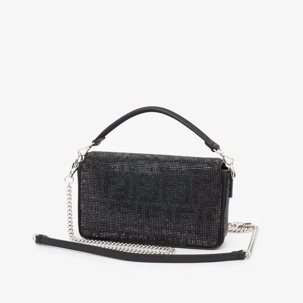 Fendi Baguette Mini Suede Crystal Embellished Bag