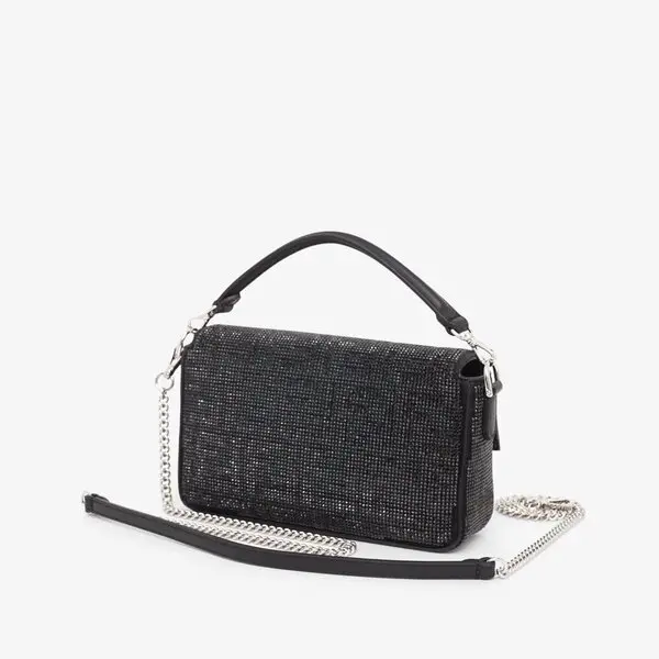 Fendi Baguette Mini Suede Crystal Embellished Bag