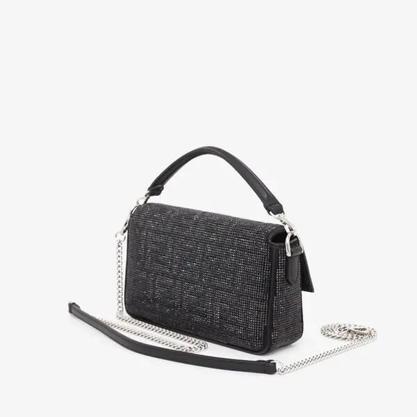 Fendi Baguette Mini Suede Crystal Embellished Bag