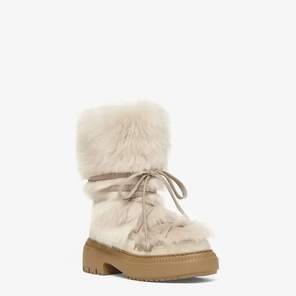 Fendi Sheepskin And Chamois Après-ski Boots