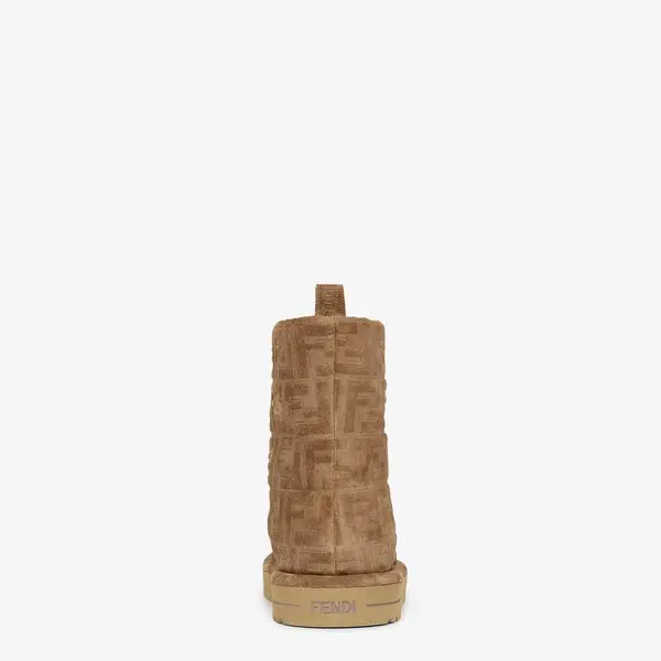 Fendi Chamois Ff Motif Boots - Brown