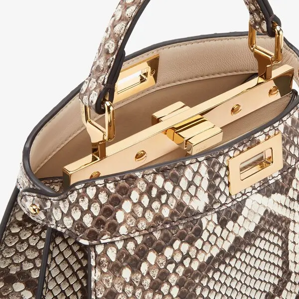 Fendi Peekaboo Iseeu Petite Python Top Handle Bag