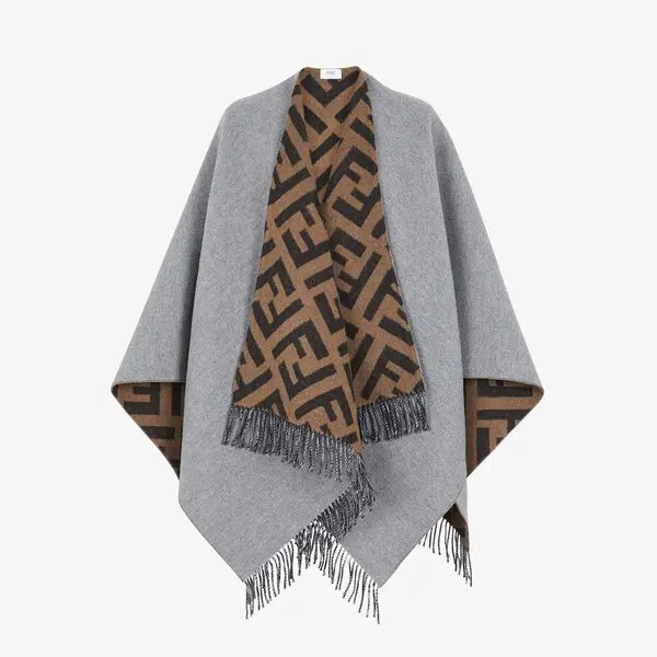 Fendi Ff Poncho - Grey